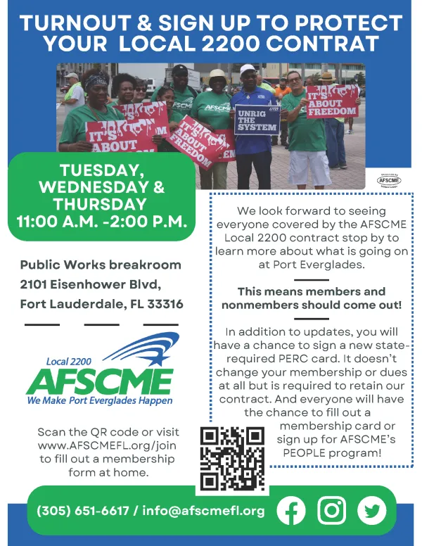 AFSCME Local 2200 Info & Support Card Events | AFSCME Florida